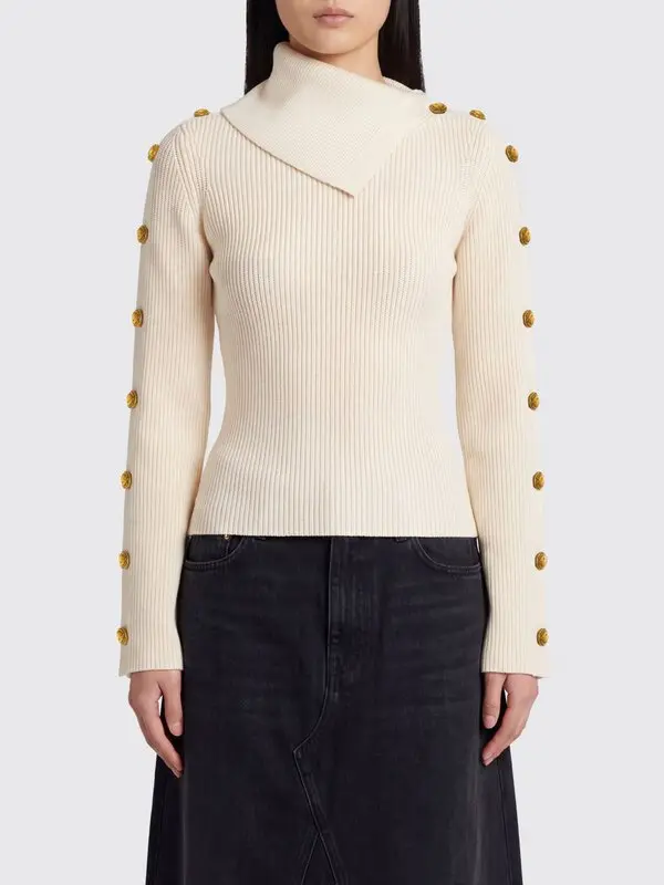 Elisabetta Franchi Slim Fit Viscose Jersey Turtleneck Jumper - White