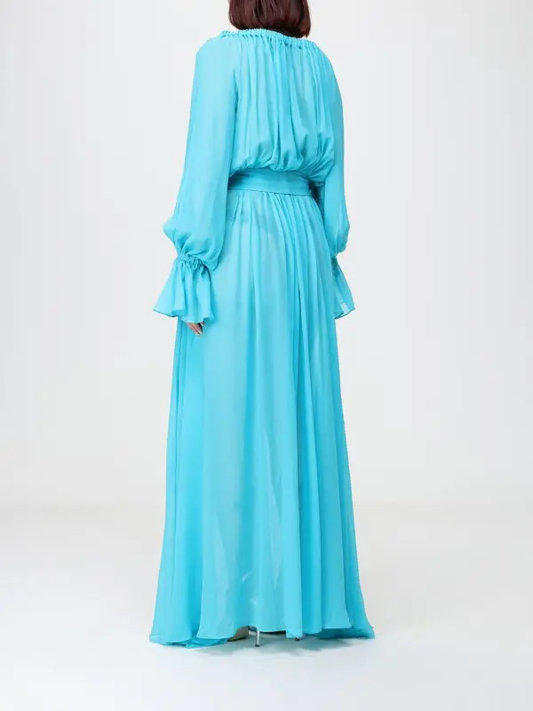 COLLINI MILANO 1937 Long Sleeve Chiffon Gown - Gnawed Blue