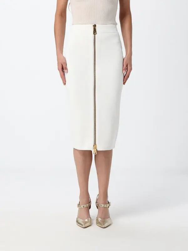 Elisabetta Franchi Pencil Skirt With Zip Front Detail