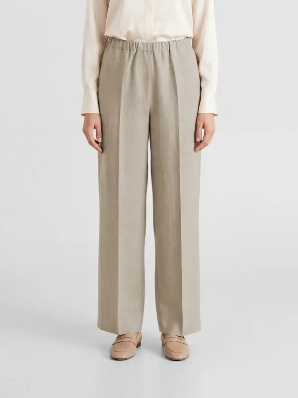 Fabiana Filippi High-waisted Palazzo Trousers With Jewel Detail - Beige