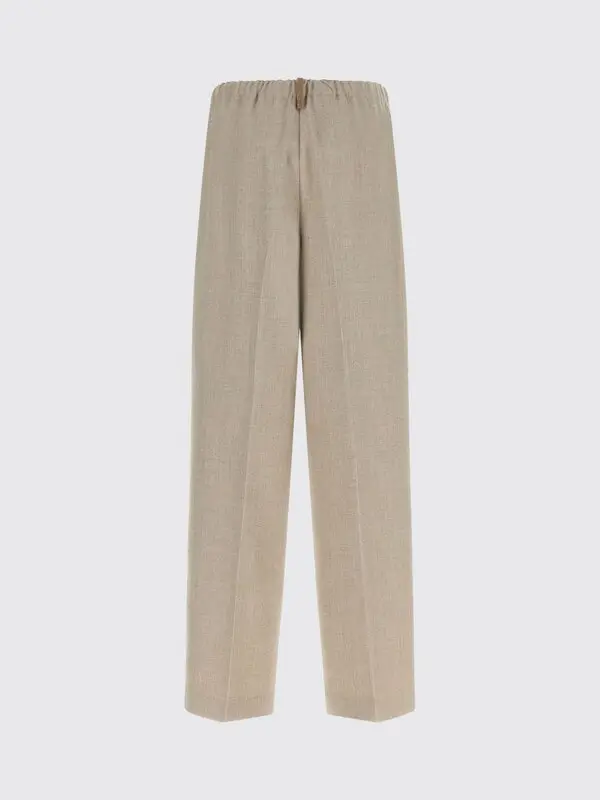 Fabiana Filippi High-waisted Palazzo Trousers With Jewel Detail - Beige