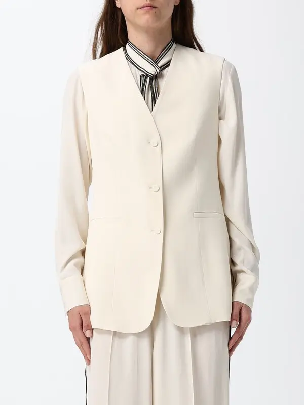 Fabiana Filippi Single-breasted Tailored Waistcoat In Viscose Blend With V-neck