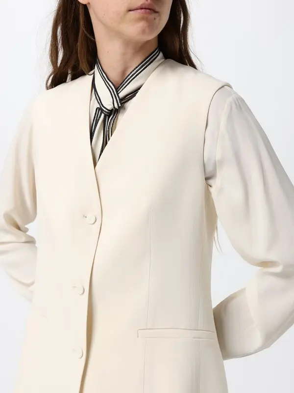 Fabiana Filippi Single-breasted Tailored Waistcoat In Viscose Blend With V-neck