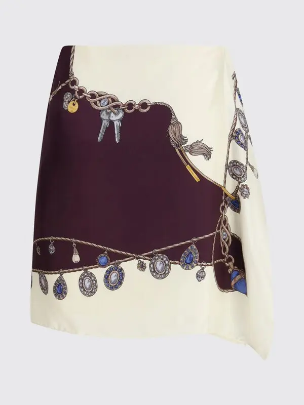 Versace Graphic Print Silk Twill Wrap Mini Skirt - White