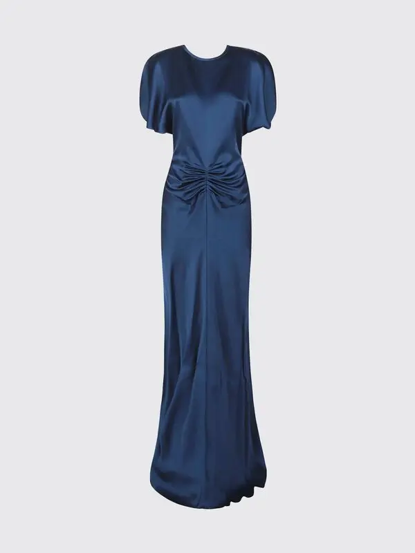 Victoria Beckham Isabella Ruched-waist Crêpe Long Evening Gown