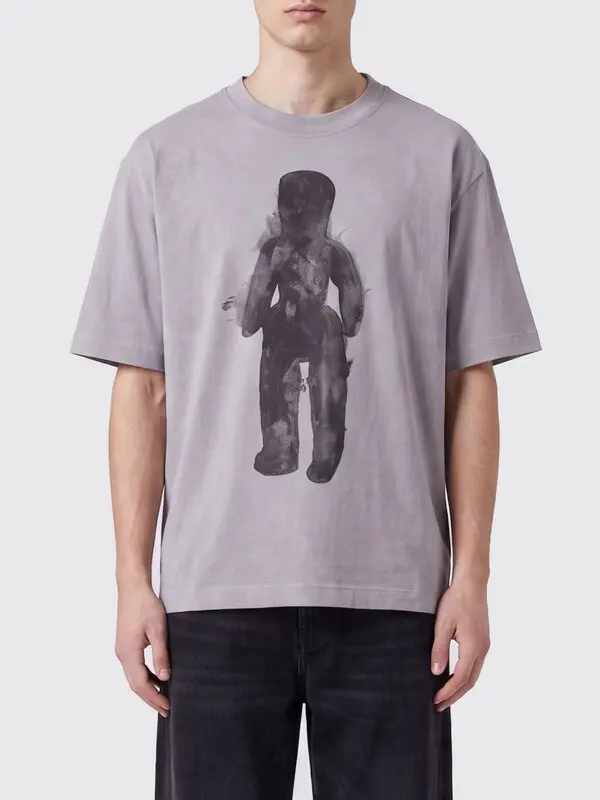 ZIGGY CHEN Drop Shoulder Graphic Print Cotton T-shirt With Crew Neck