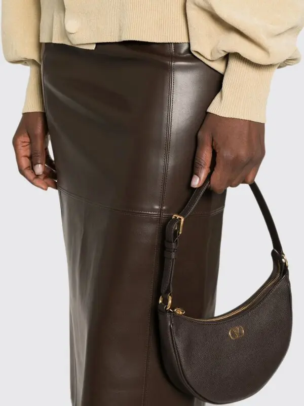 Valentino Garavani Vlogo Signature Calfskin Mini Hobo Bag - Brown