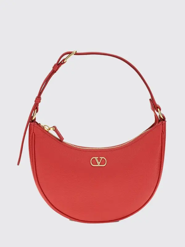 Valentino Garavani Vlogo Signature Calfskin Mini Hobo Bag - Red