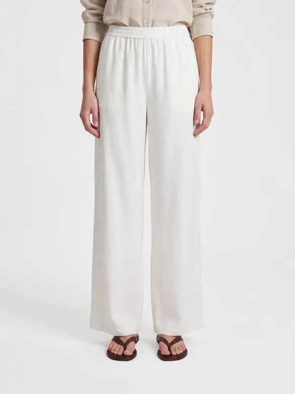 Max Mara Volontà High-waisted Silk Palazzo Trousers - White