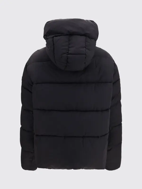 Pinko Giza Quilted Nylon Short Puffer Jacket With High Neck And Love Birds Logo - Black