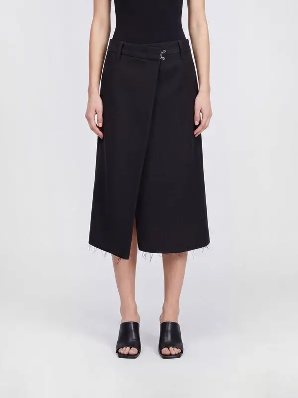 MAISON MARGIELA High-waisted Cotton Wrap Shorts With Frayed Hem