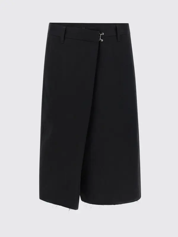 MAISON MARGIELA High-waisted Cotton Wrap Shorts With Frayed Hem