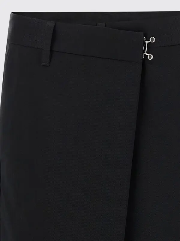 MAISON MARGIELA High-waisted Cotton Wrap Shorts With Frayed Hem