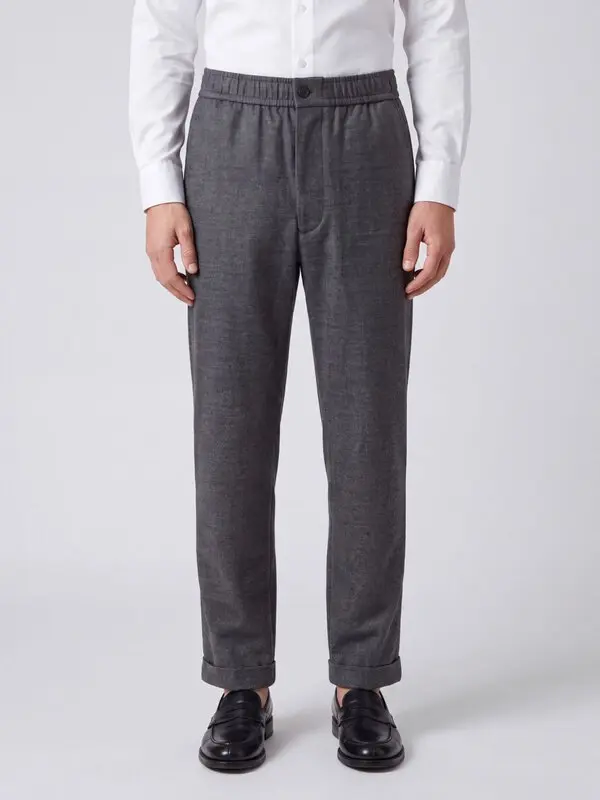 Giorgio Armani Slim Fit Virgin Wool And Cashmere Trousers - Black