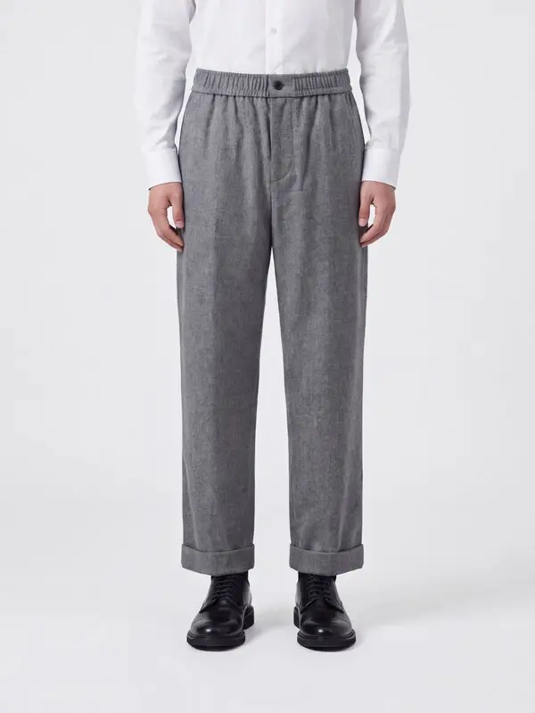 Giorgio Armani Slim Fit Virgin Wool And Cashmere Trousers - Grey
