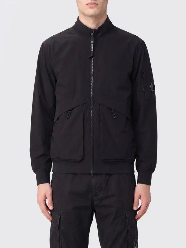 C.P. COMPANY Polyester Bomber Jacket With Applied Logo