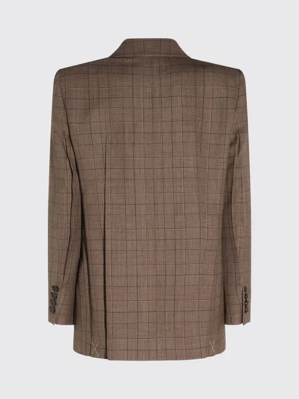 Chloé Prince Of Wales Double-breasted Blazer In Pure Wool