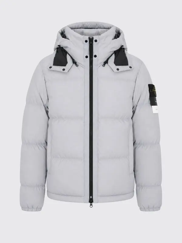 Stone Island Padded Ripstop Nylon Down Jacket With Removable Hood - Grey