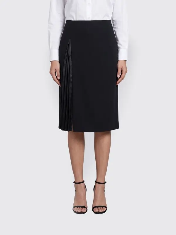 JIL SANDER Fiala High-waisted Pleated Virgin Wool Pencil Mini Skirt - Black