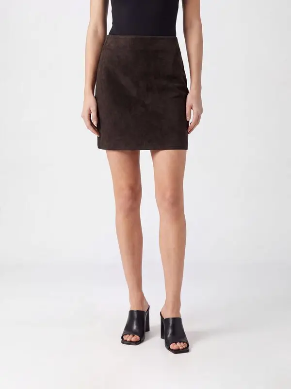 ROTATE BY BIRGER CHRISTENSEN Suede Zip-up Mini Skirt