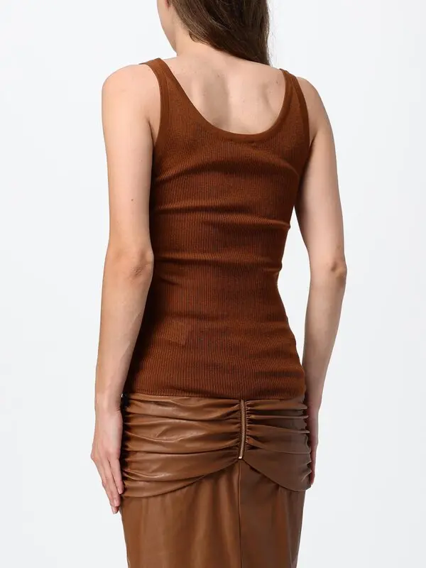 Elisabetta Franchi Ribbed Knit Tank Top - Brown