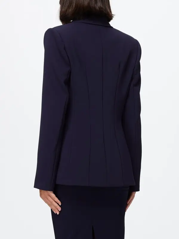 Elisabetta Franchi Cropped Single-breasted Blazer With Peak Lapels And Slim Fit - Blue