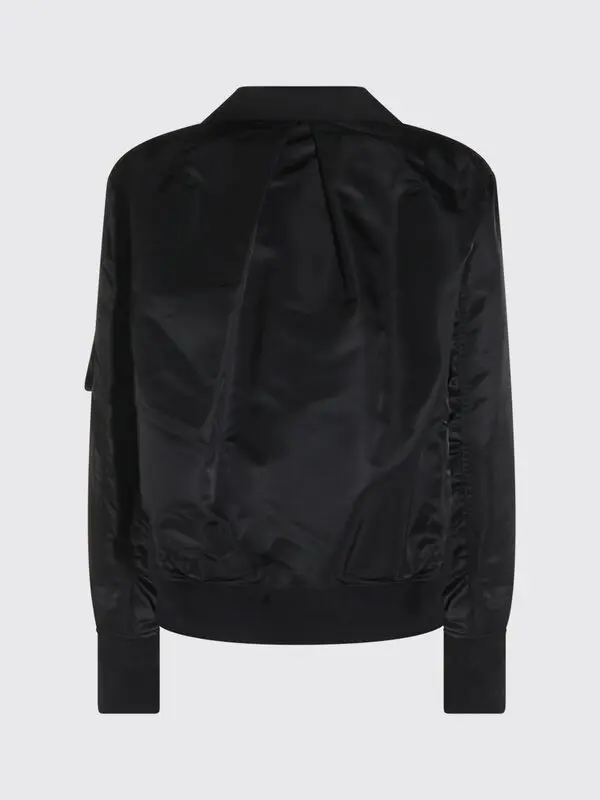 Sacai Slim Fit Double-breasted Short Coat In Wool With Nylon Inserts