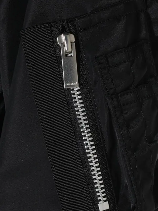 Sacai Slim Fit Double-breasted Short Coat In Wool With Nylon Inserts