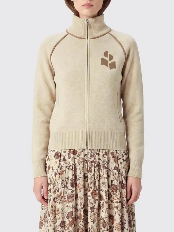 Isabel Marant Étoile Zip-up Cardigan With Flocked Logo - Grey