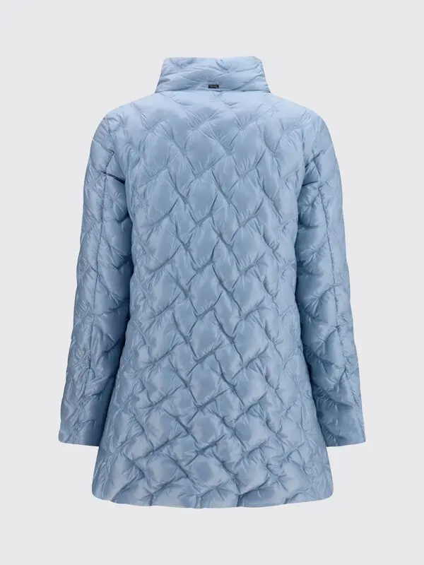 Herno Slim Fit Long Quilted Nylon Puffer Coat With High Neck And Zip
