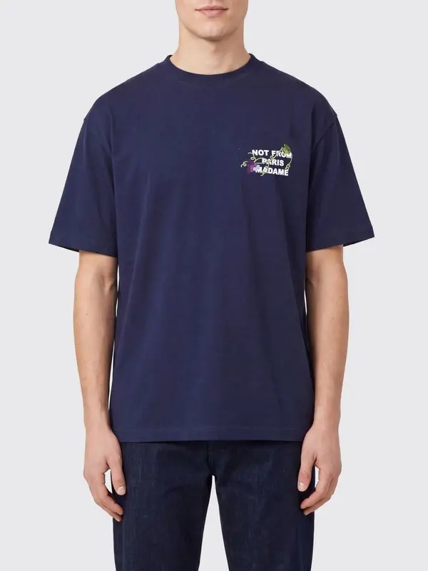Drole De Monsieur Slogan Print Cotton T-shirt With Dropped Shoulders