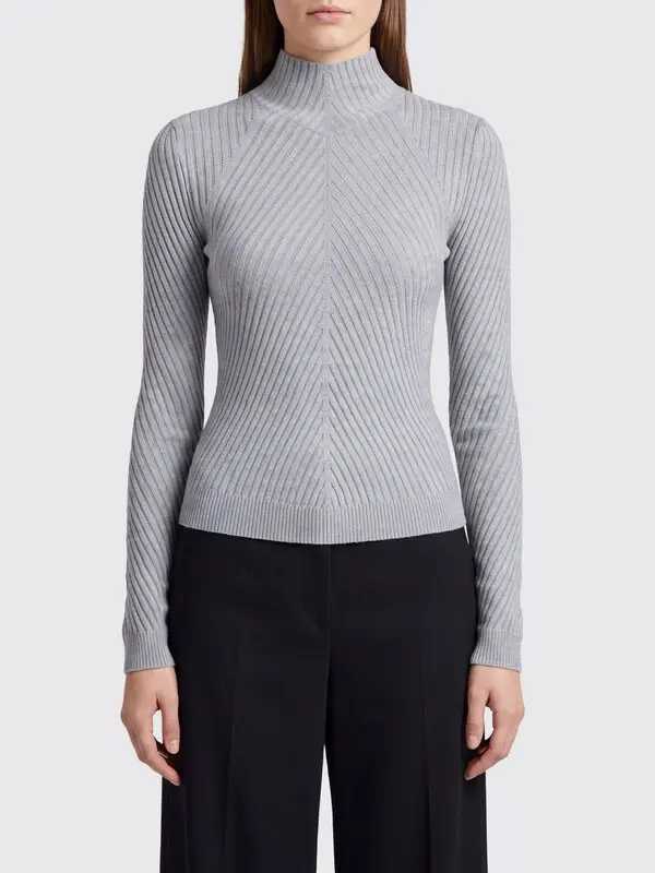 Victoria Beckham Ribbed Mock Neck Sweater
