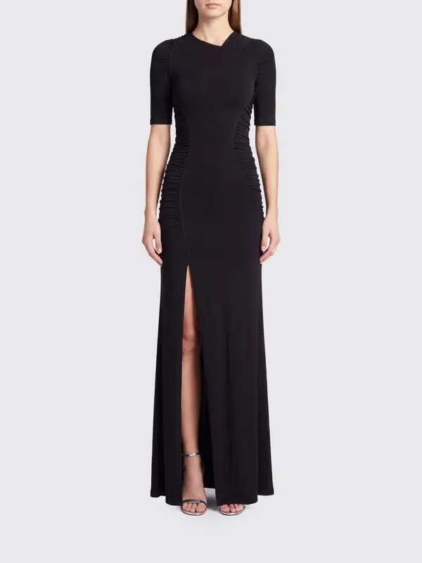 Victoria Beckham Long Sheath Dress In Jersey With Asymmetric Neckline