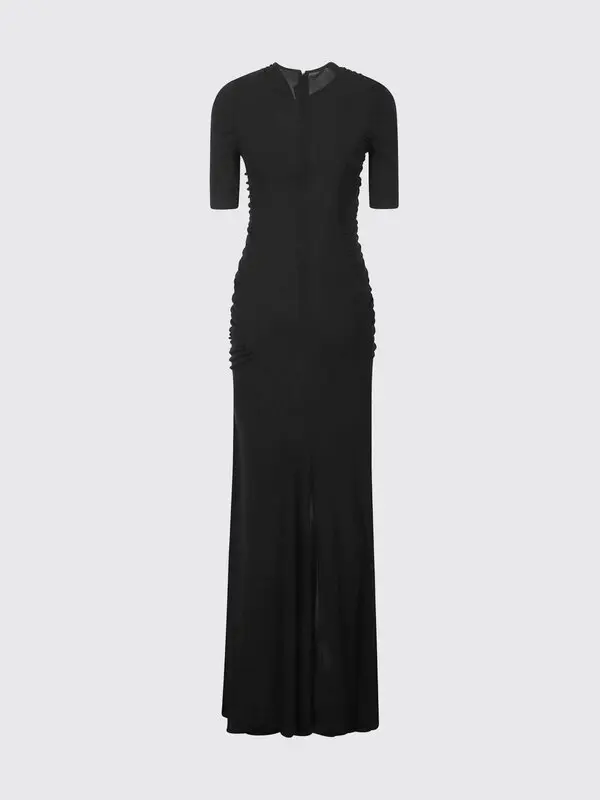 Victoria Beckham Long Sheath Dress In Jersey With Asymmetric Neckline