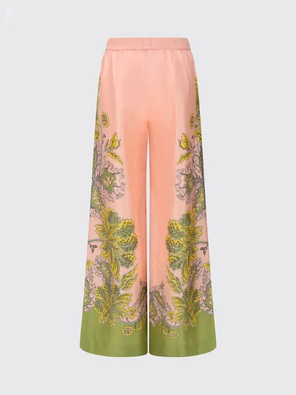 La DoubleJ High-waist Floral Silk Palazzo Trousers