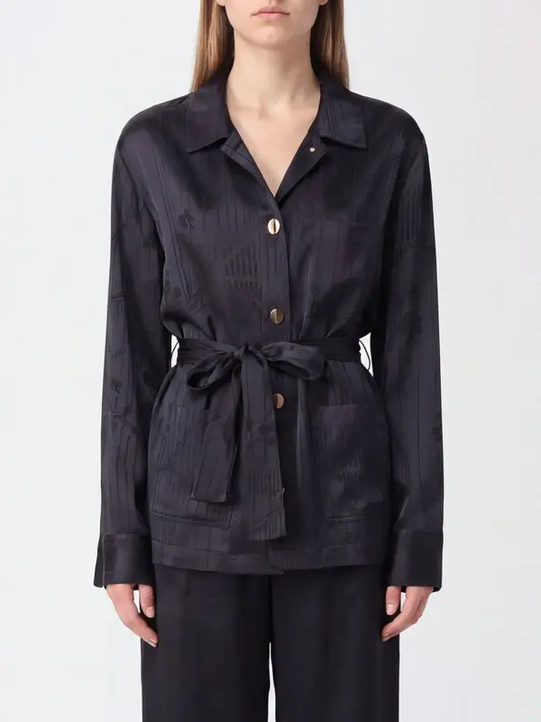 FORTE_FORTE Floral Viscose Shirt With Tie-waist Belt