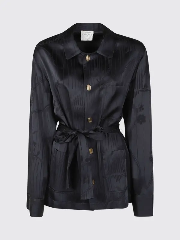 FORTE_FORTE Floral Viscose Shirt With Tie-waist Belt