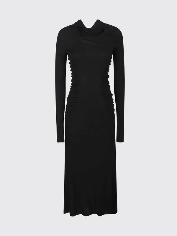 Victoria Beckham Asymmetric Long-sleeve Jersey Midi Dress
