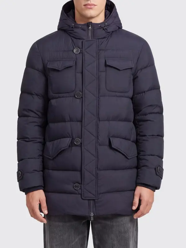 Herno Eskimo Waterproof Nylon Short Down Jacket With Goose Down Padding - Navy