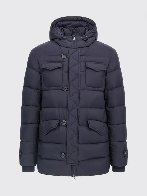 Herno Eskimo Waterproof Nylon Short Down Jacket With Goose Down Padding - Navy