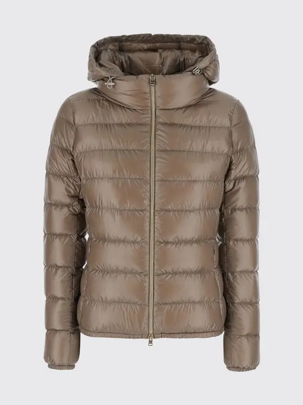 Herno Slim Fit Waterproof Nylon Down Jacket With Hood And Metal Zip - Beige