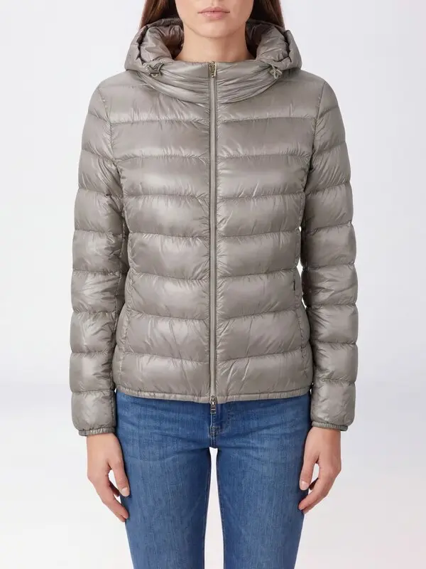 Herno Slim Fit Waterproof Nylon Down Jacket With Hood And Metal Zip - Grey