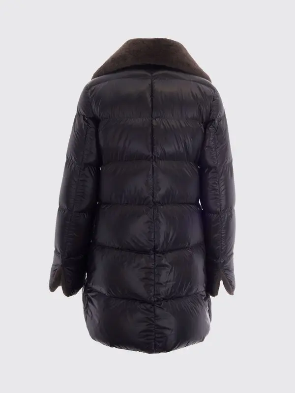 Herno Water-repellent Quilted Nylon Down Jacket With Fur Collar - Grey