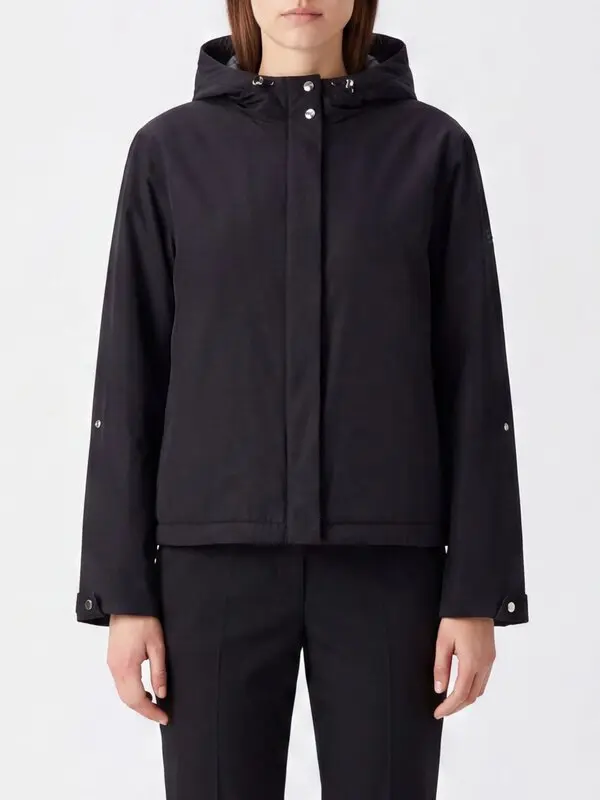 Herno Hooded Technical Fabric Cropped Windbreaker Jacket