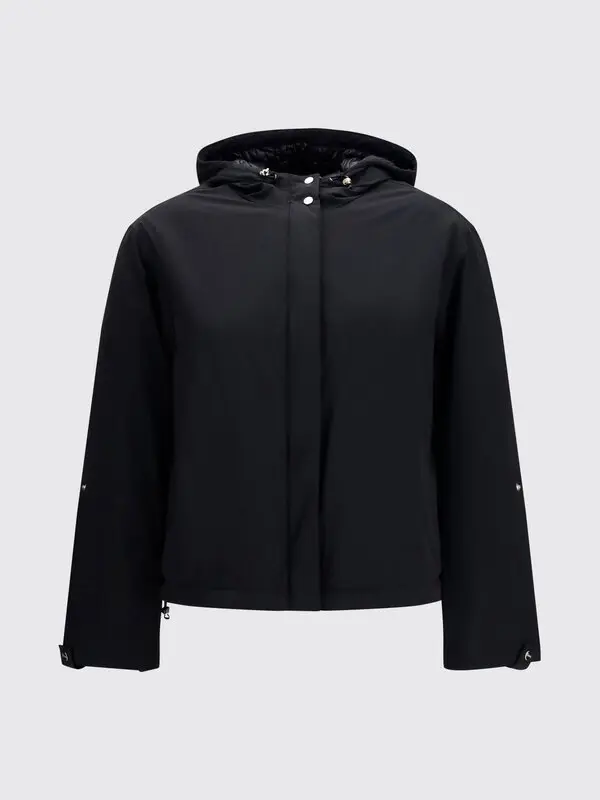 Herno Hooded Technical Fabric Cropped Windbreaker Jacket