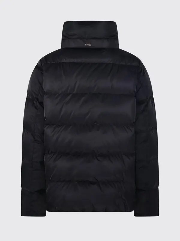 Herno Short Quilted Polyester Down Jacket With High Collar And Buttons - Black