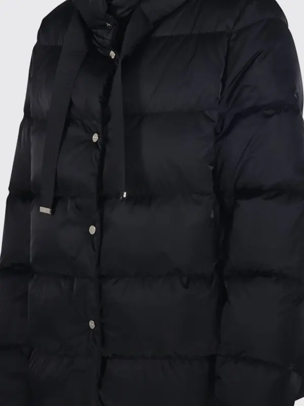 Herno Short Quilted Polyester Down Jacket With High Collar And Buttons - Black