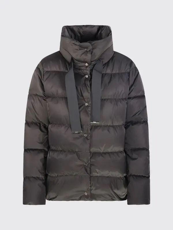 Herno Short Quilted Polyester Down Jacket With High Collar And Buttons - Grey