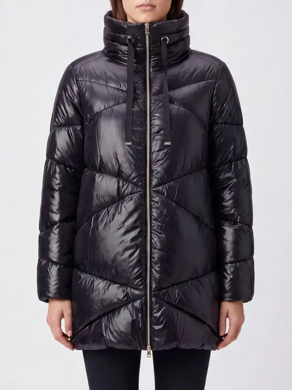 Herno Knee-length Quilted Nylon Down Jacket With High Collar