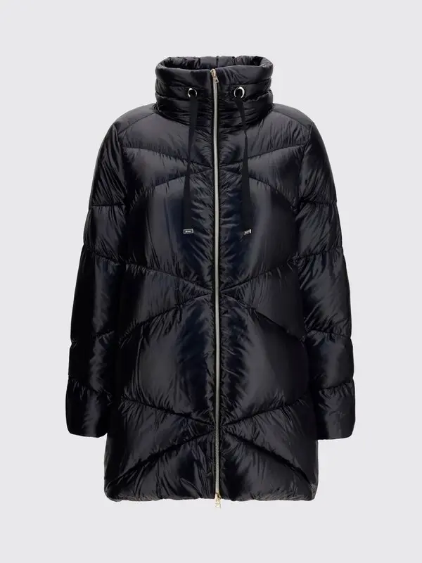 Herno Knee-length Quilted Nylon Down Jacket With High Collar